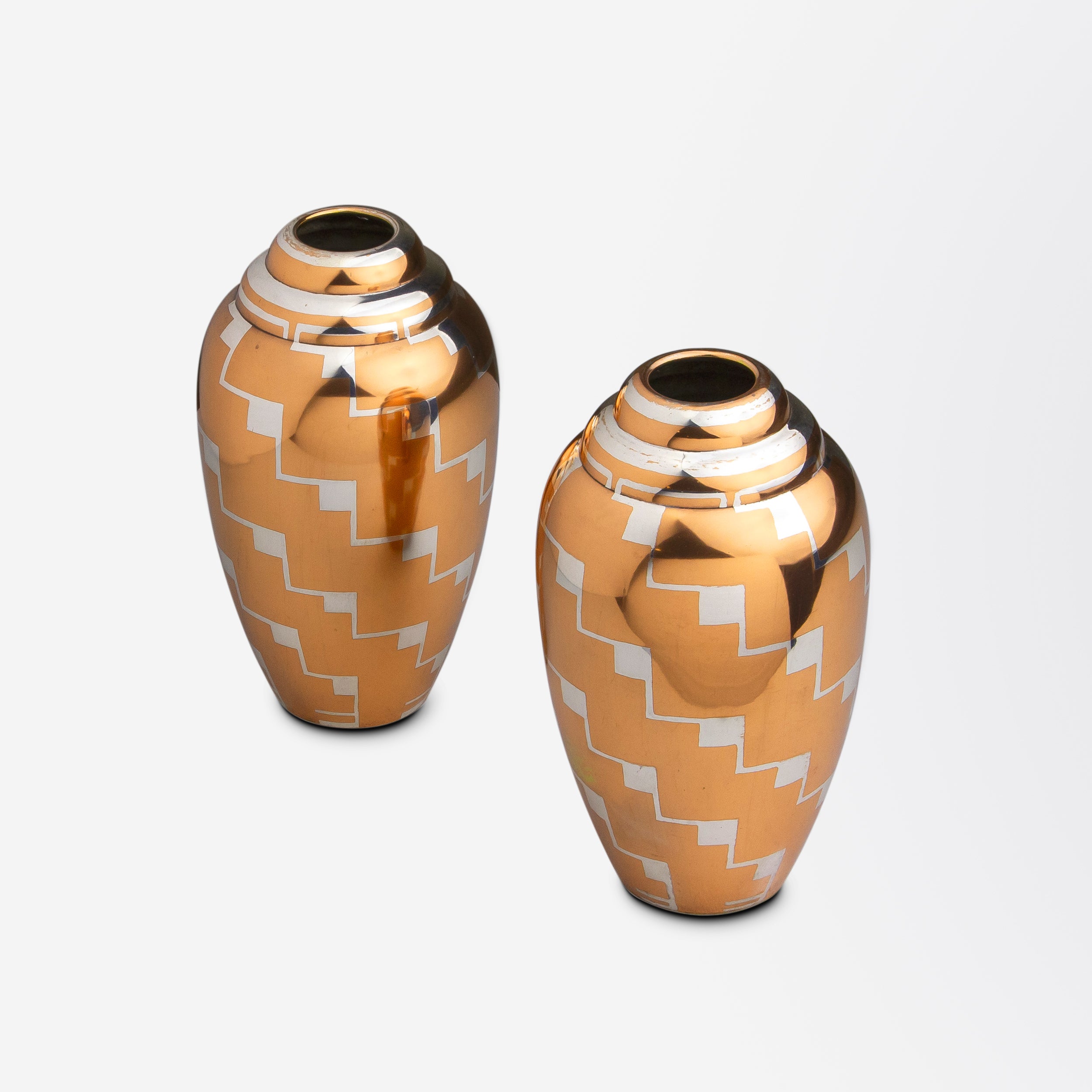 Pair of Luc Lanel for Christofle 'Dinanderie' Vases – The Antique Guild