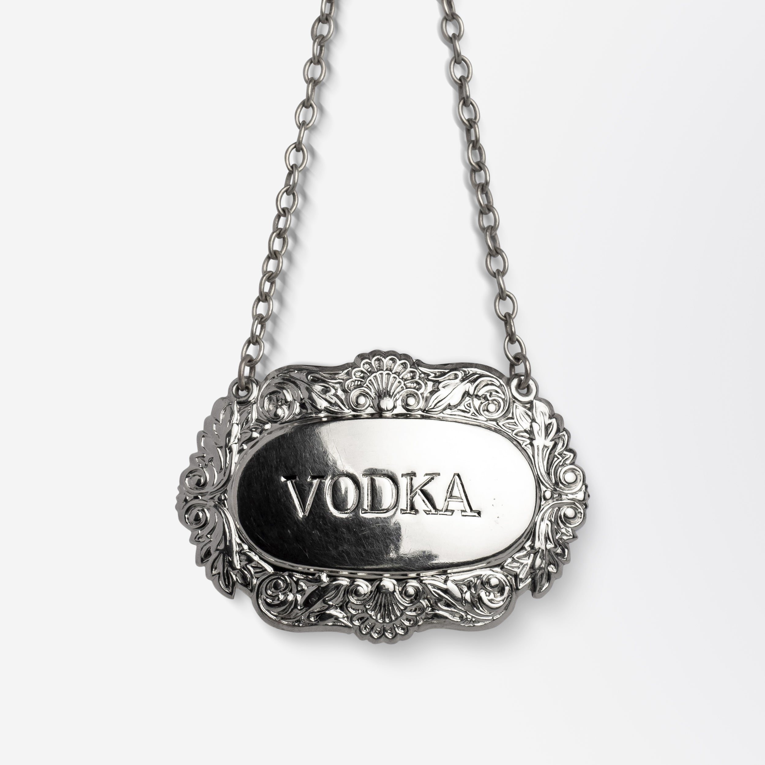 Silverplate 'VODKA' Decanter Tag – The Antique Guild