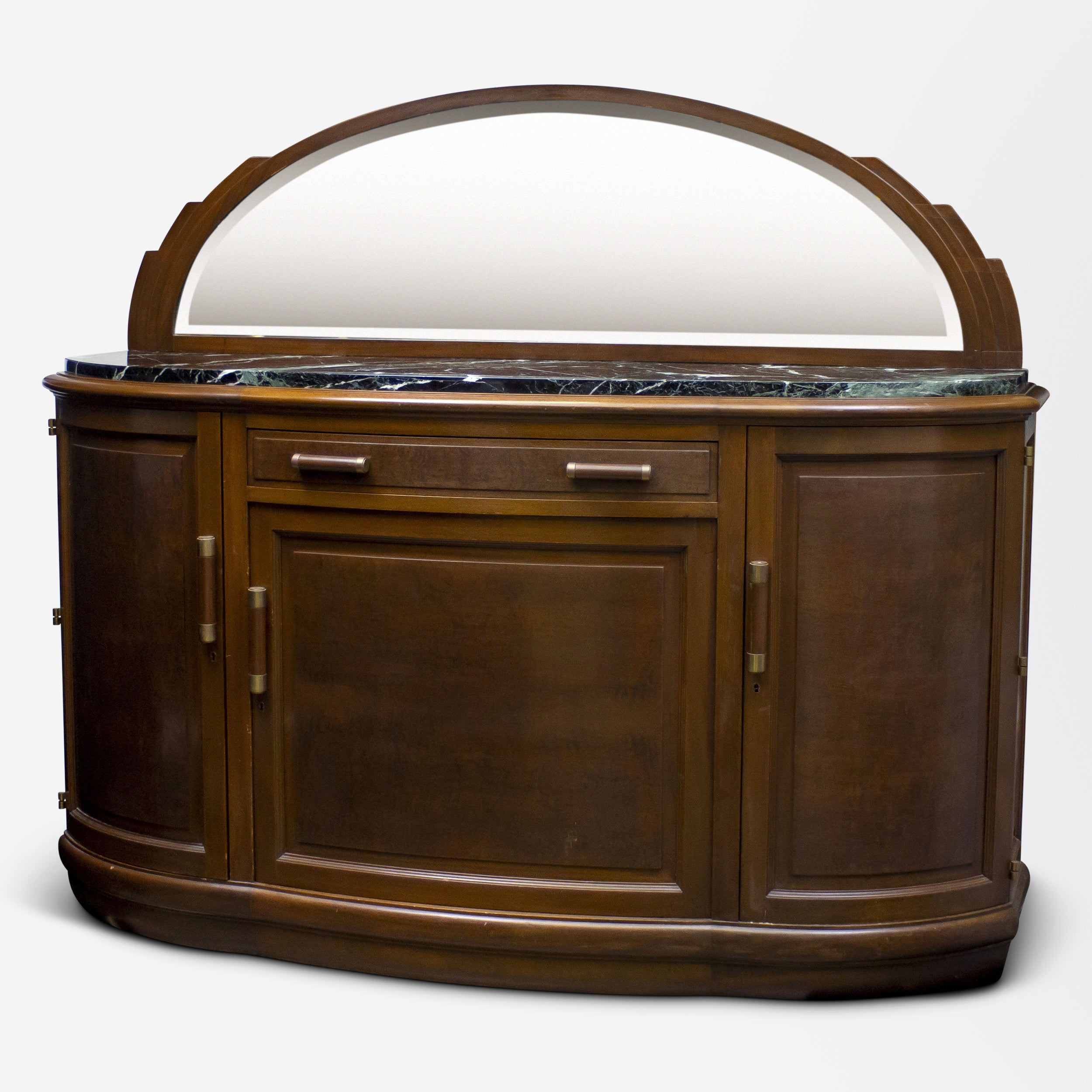 Art Deco Marble Top Buffet with Mirrored Back – The Antique Guild