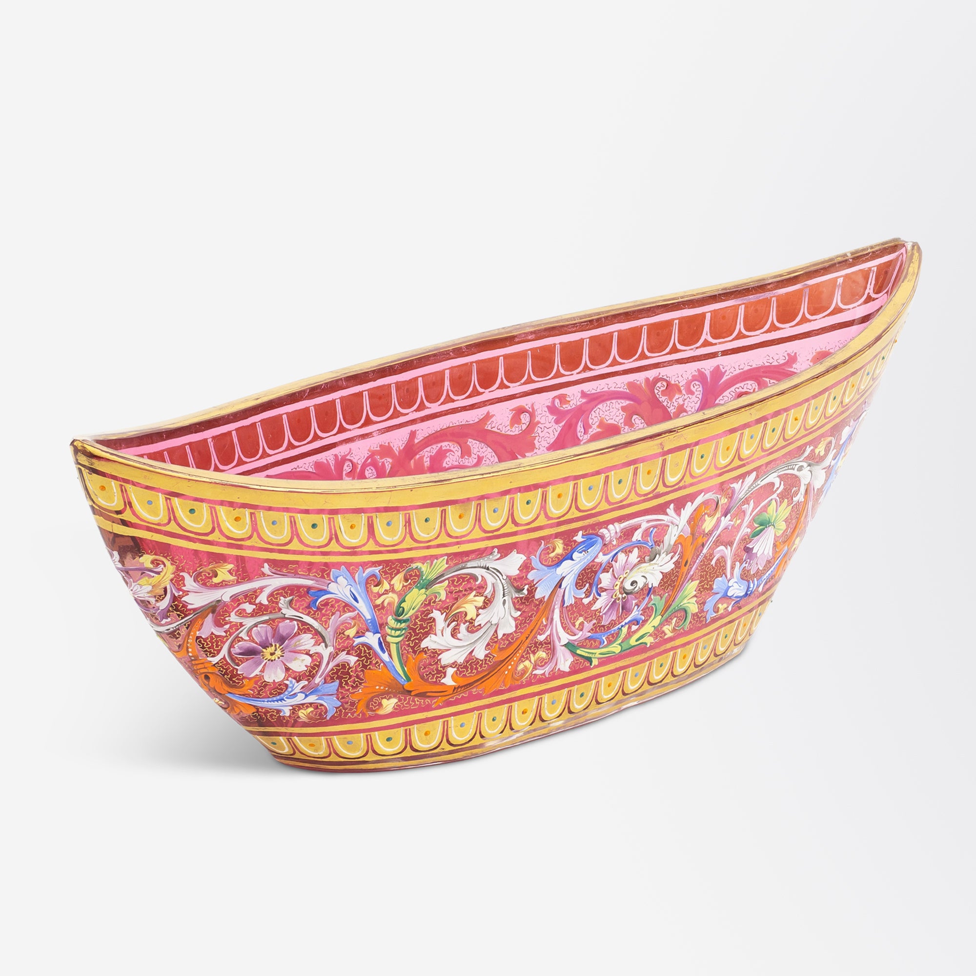 Venetian Ruby Glass Vase with Polychrome Enamelling – The Antique Guild