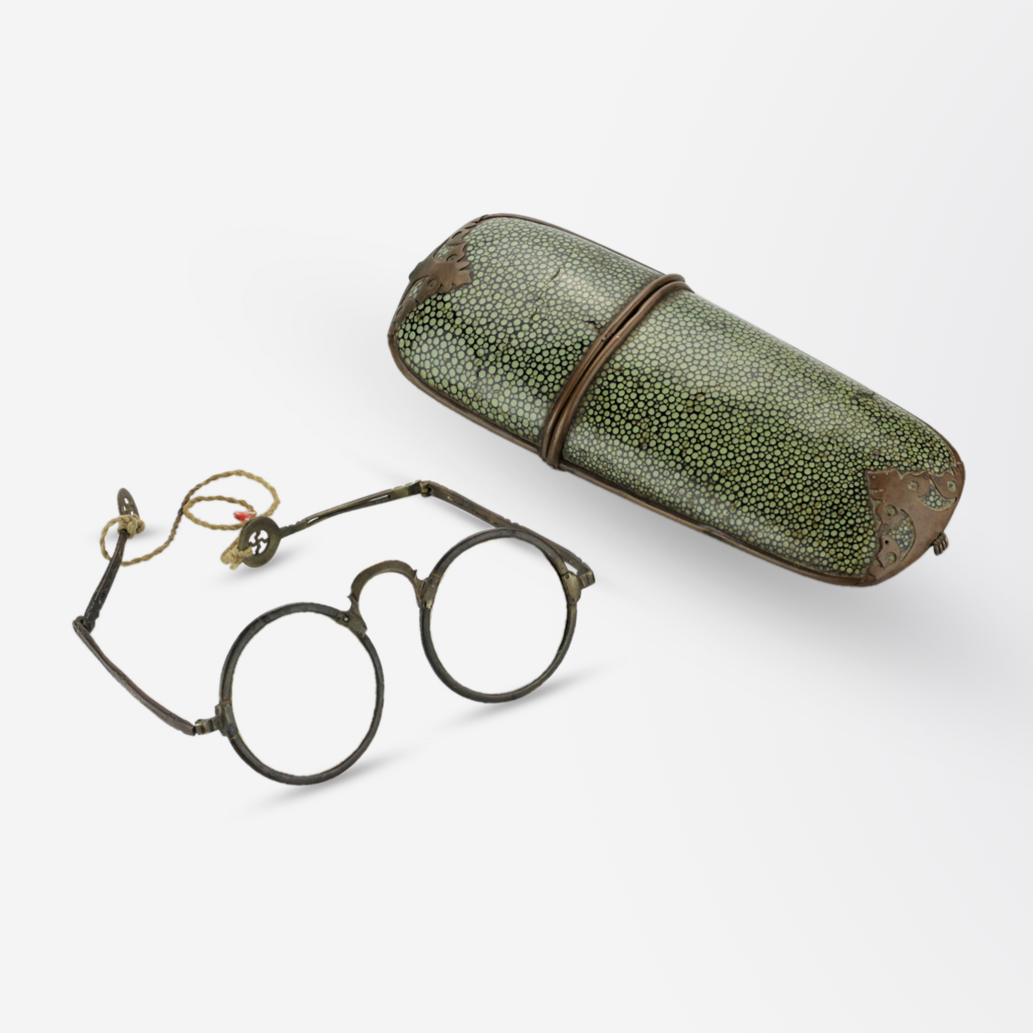 Chinese Spectacles in Shagreen Leather Case The Antique Guild